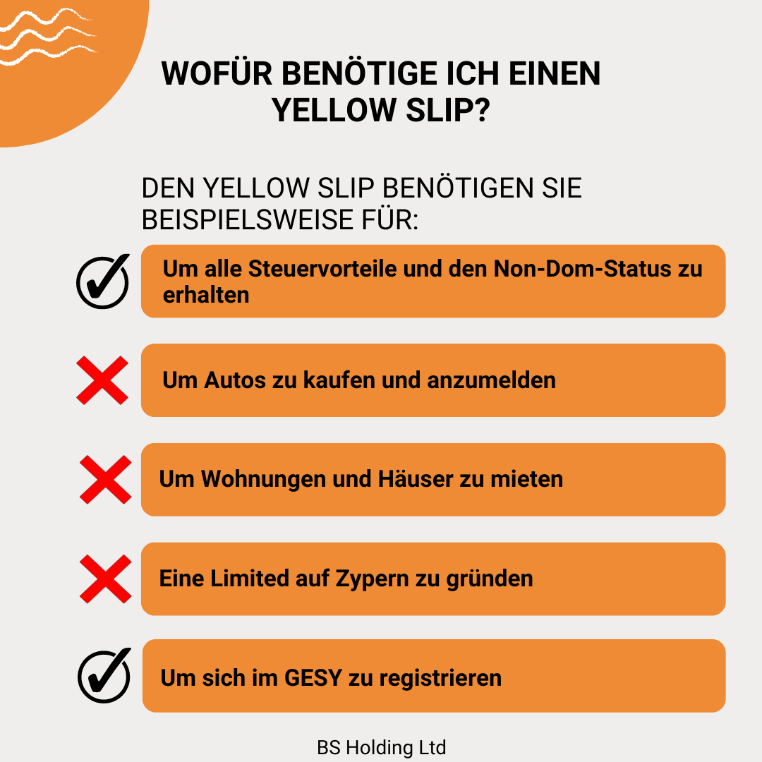Yellow Slip auf Zypern - Alles, was Sie wissen müssen